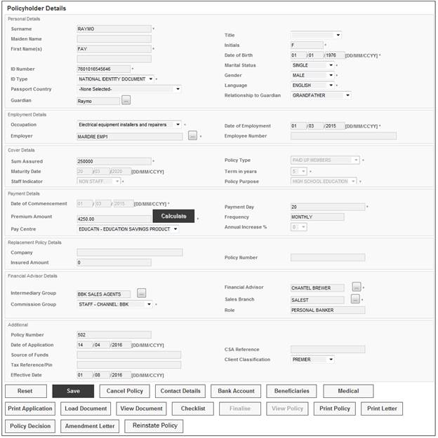 Process SR (Reinstate Policy) (My Work)