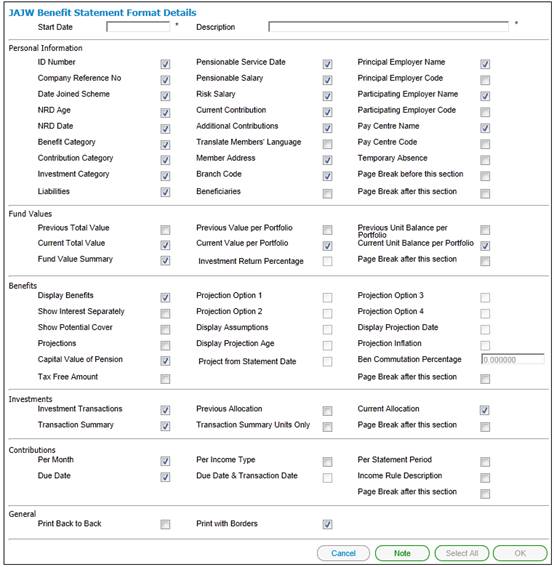 Scheduling Flexible Benefit Statements